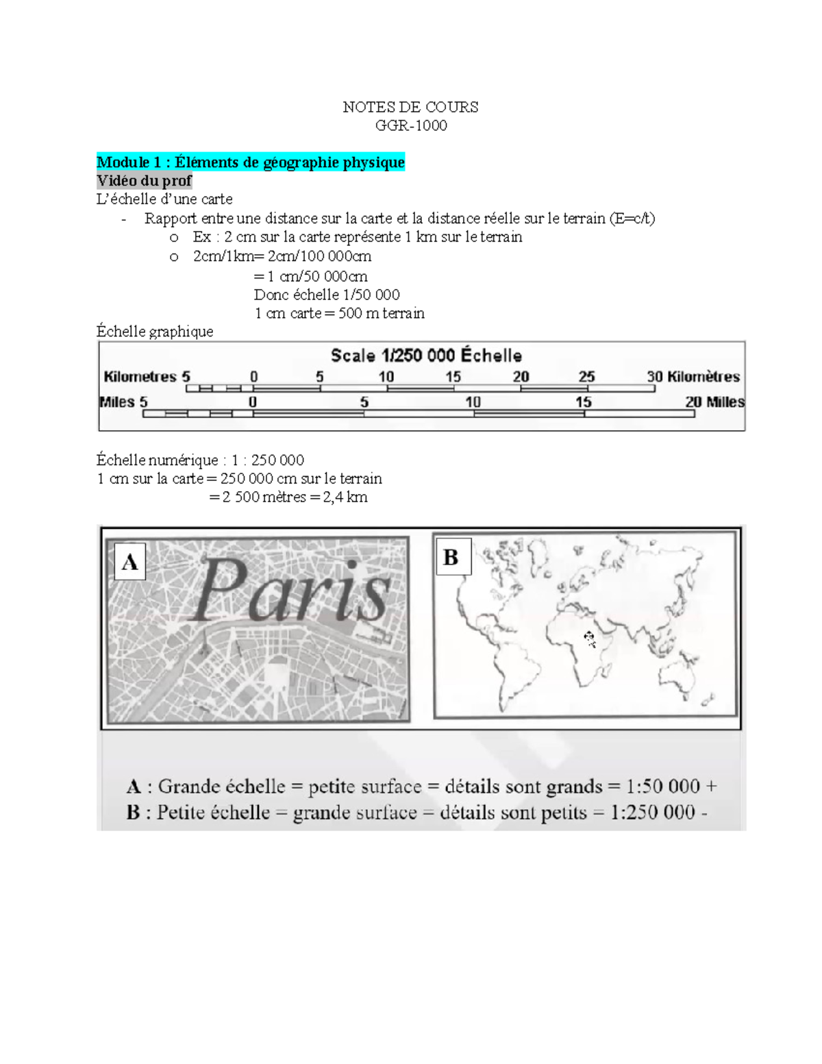 Notes DE Cours 1,2,3,4 - NOTES DE COURS GGR- Module 1 : Éléments de ...