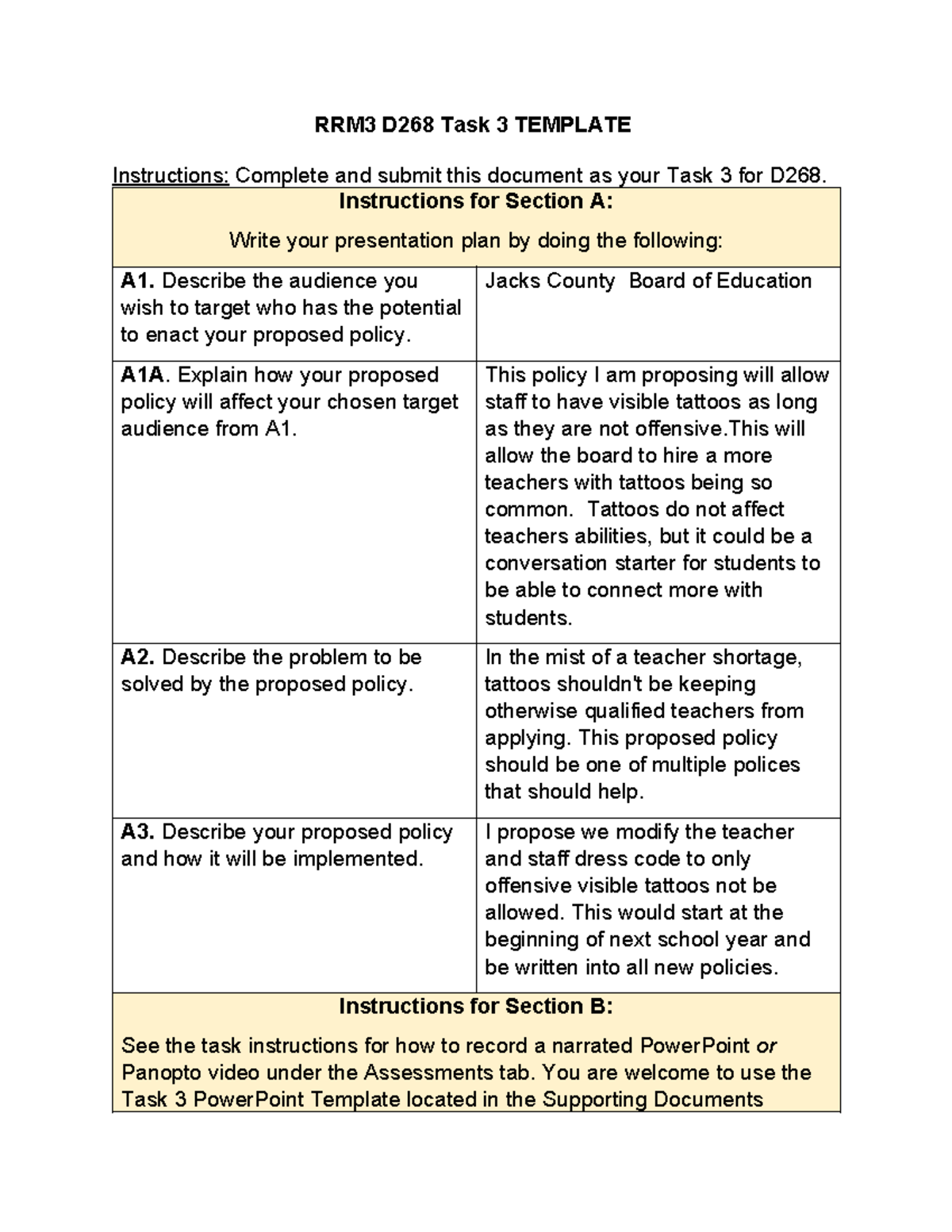 RRM3 D268 Task 3 Attempt 1 - RRM3 D268 Task 3 TEMPLATE Instructions ...
