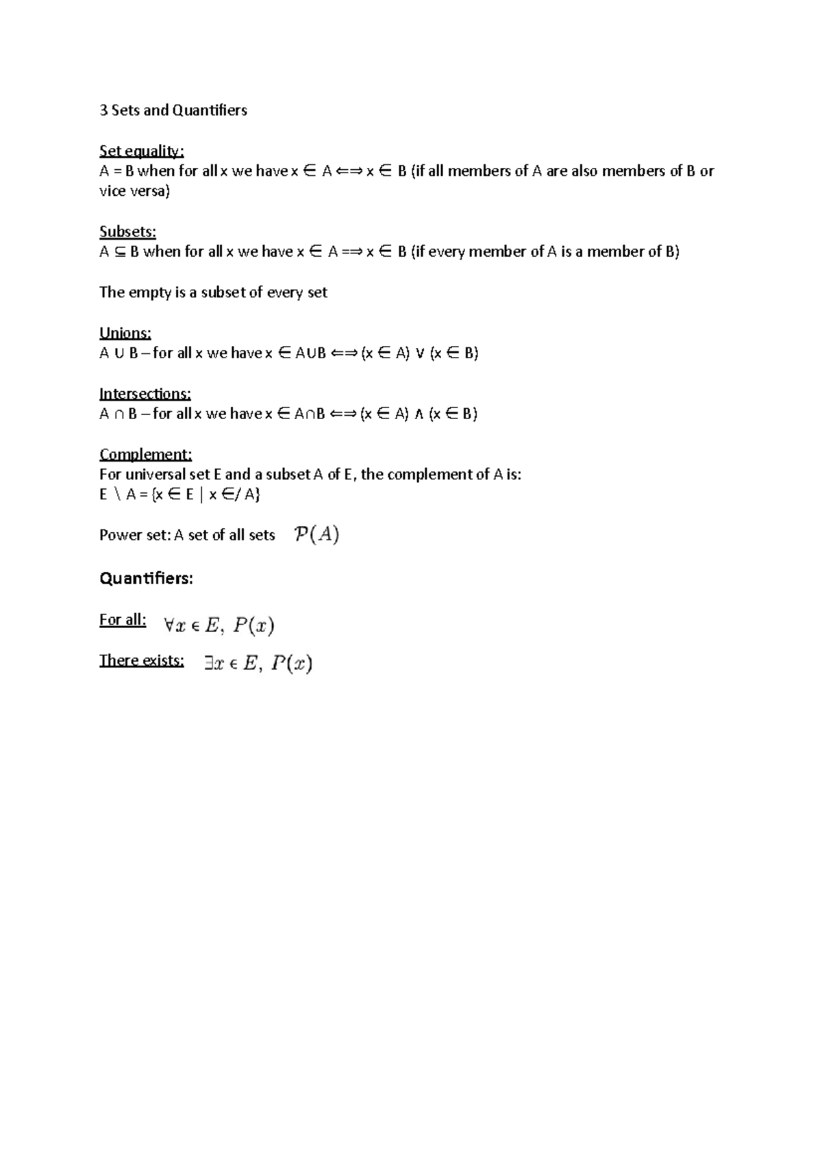 3 Sets and Quantifiers - MATH3508 - UCL - Studocu