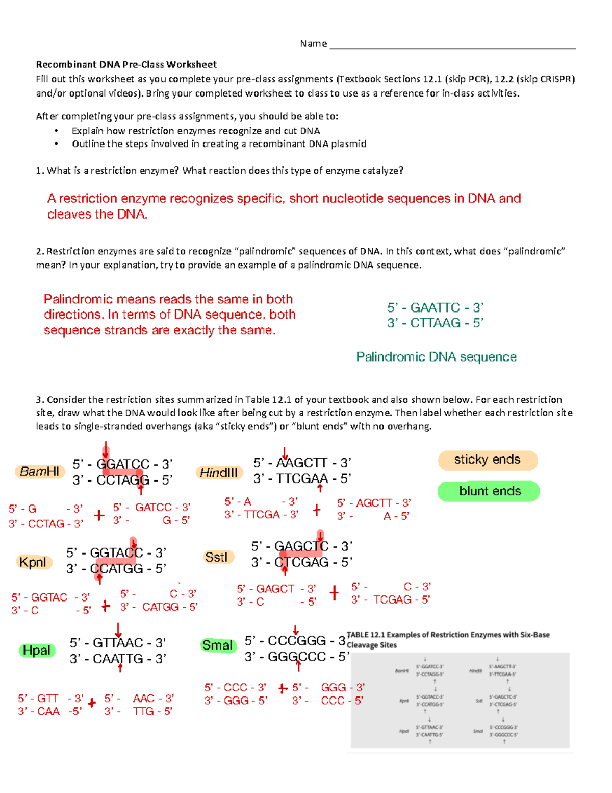 Week 9a - pre class worksheet - Name ...