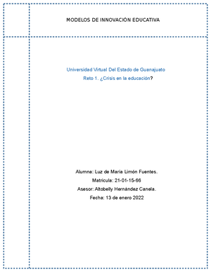 Limón Luzde María R4 U3 - Trabajos - R4. ¿Modernidad en la educación ...
