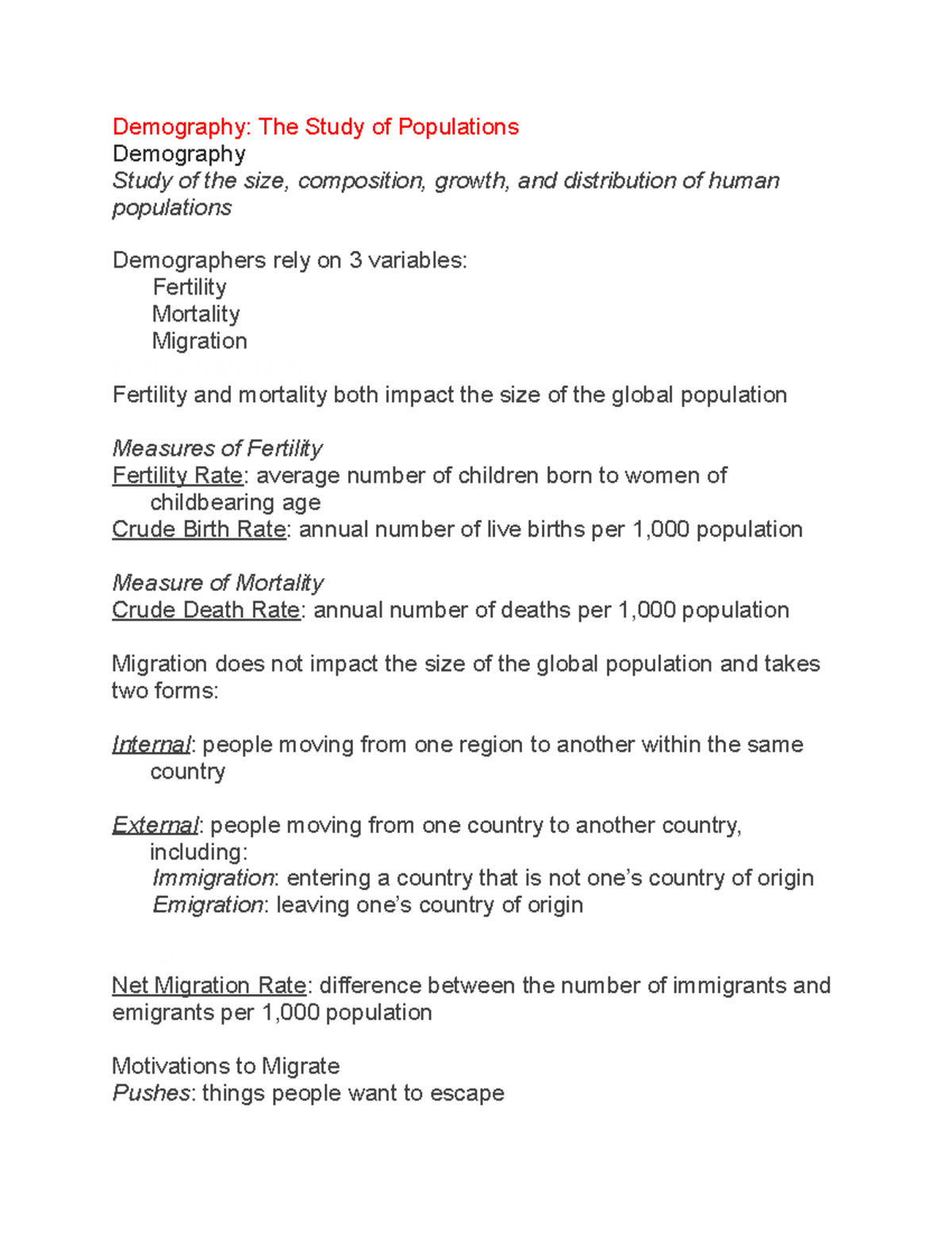 Demography - Demography:†⠀The†⠀Study†⠀of†⠀Populations Demography Study ...