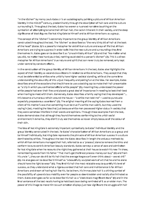 "In the Kitchen", Henry Louis Gates, Jnr. Essay one - “In the kitchen ...