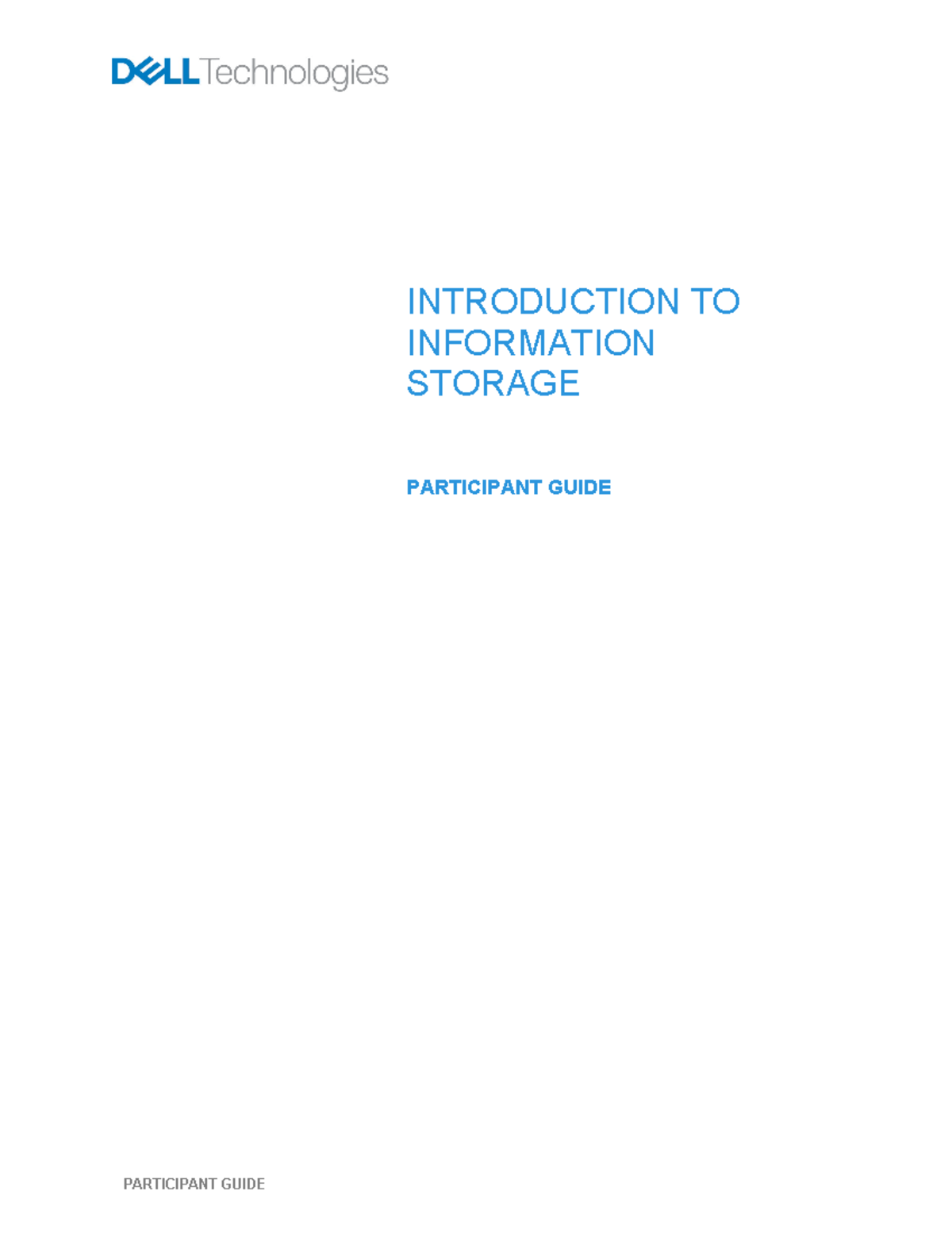 Module 1 - NANANANA - PARTICIPANT GUIDE INTRODUCTION TO INFORMATION STORAGE PARTICIPANT GUIDE ...