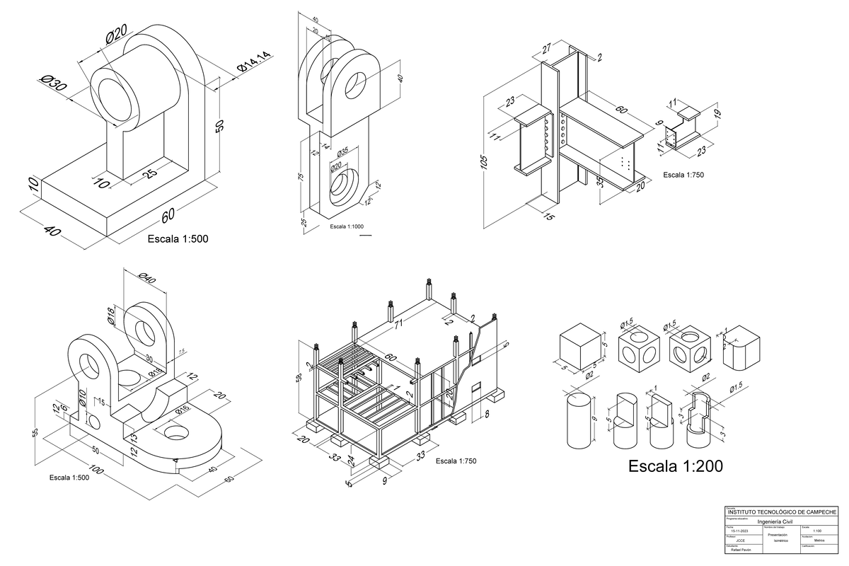 Isometrico - Escuela: Programa educativo: Fecha: Profesor: Estudiante ...