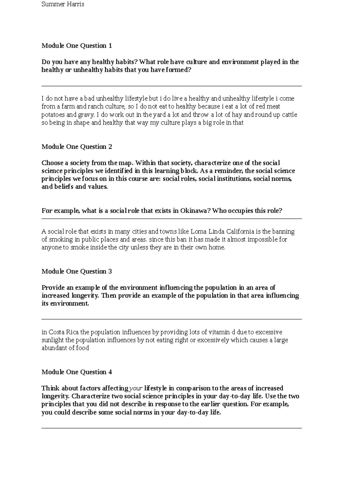 Summer Harris SCS 200 Applied Social Sciences - Module One Question 1 ...