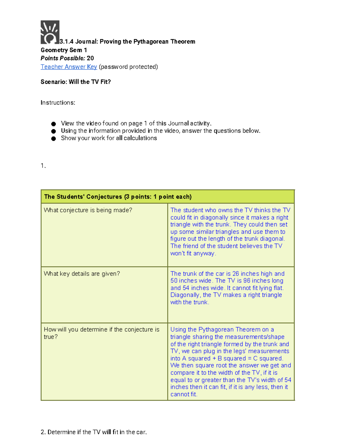 Copy of Geometry A 3.1.4 Journal Proving the Pythagorean Theorem - 3.1 ...