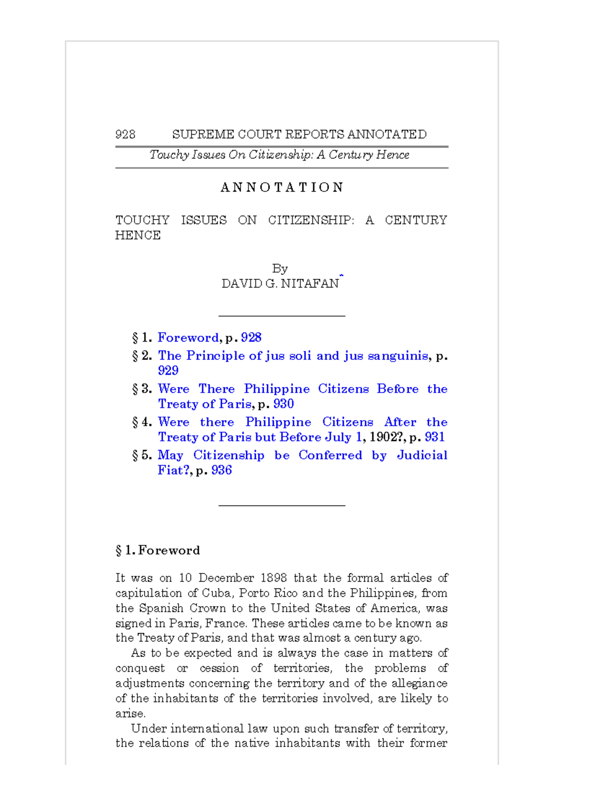 Annotation 1 - css - § 1. § 2. § 3. § 4. § 5. 928 SUPREME COURT REPORTS ...