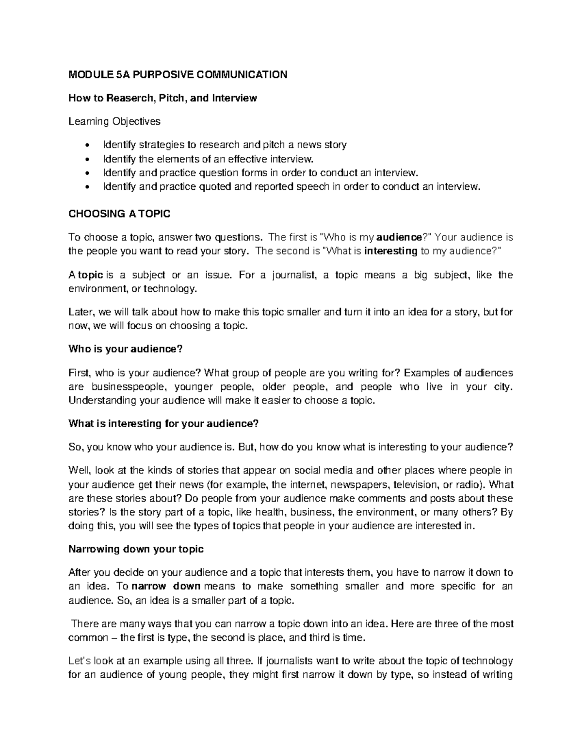 Module-5A - Hope GBU - MODULE 5A PURPOSIVE COMMUNICATION How to ...