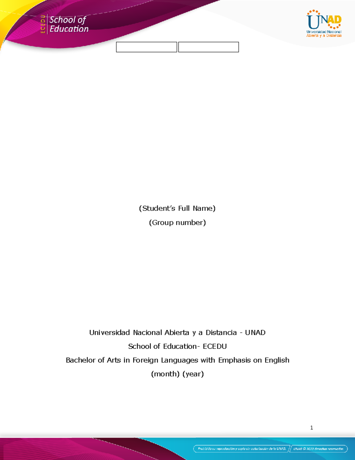 Annex 1 - Unique annex. Template Task 2 - (Student’s Full Name) (Group ...