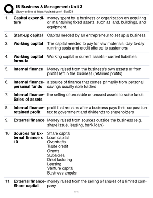 Ib business management - 3 - IB Business Management – Finance and ...