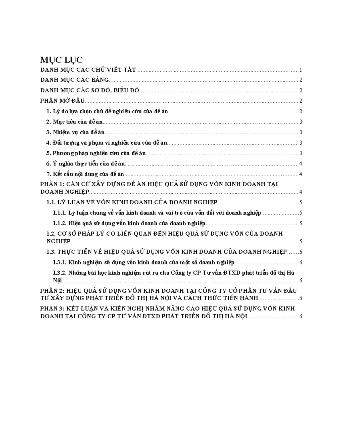 DE AN - bài thực hành - MỤC LỤC DANH MỤC CÁC CHỮ VIẾT - Studocu