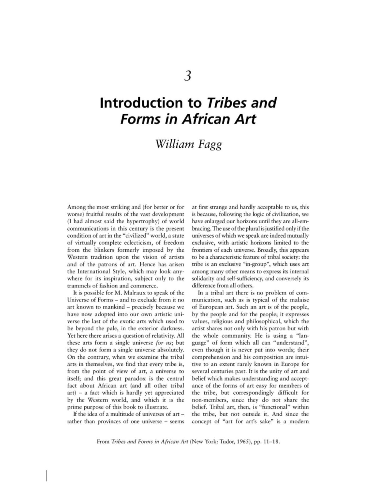 Activity 2 - 3 Introduction to Tribes and Forms in African Art William ...