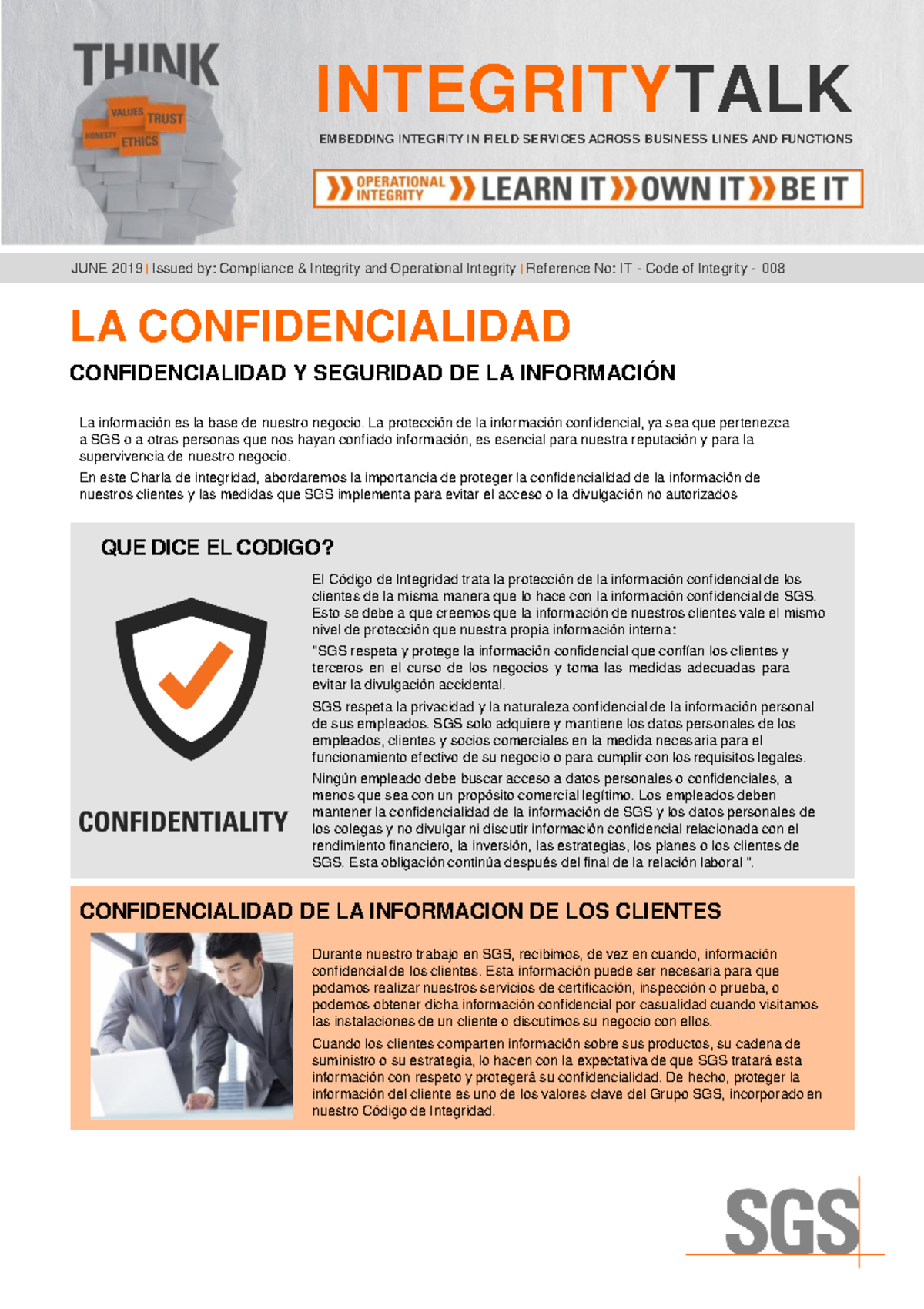 OI-Integrity Talk Confidentiality-19-06 - JUNE 2019 | Issued by ...