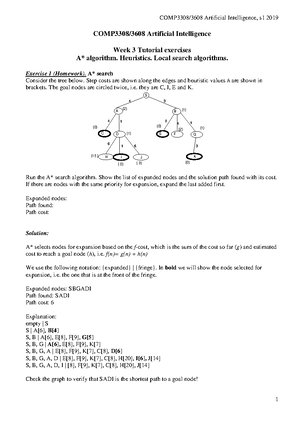 COMP3308 Cheat-Sheet - Achieved a Distinction using this cheat sheet for the exam. - - Studocu