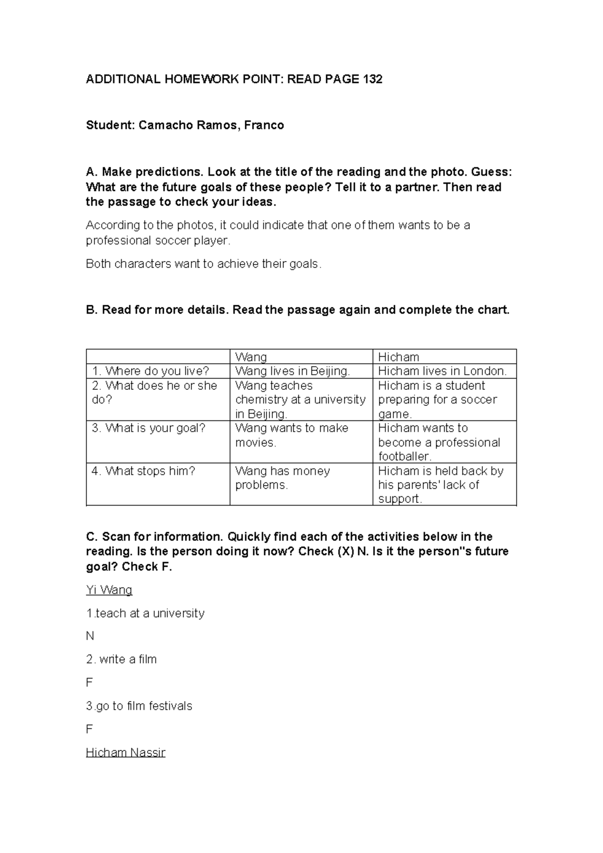 Additional Homework Point - ADDITIONAL HOMEWORK POINT: READ PAGE 132 ...