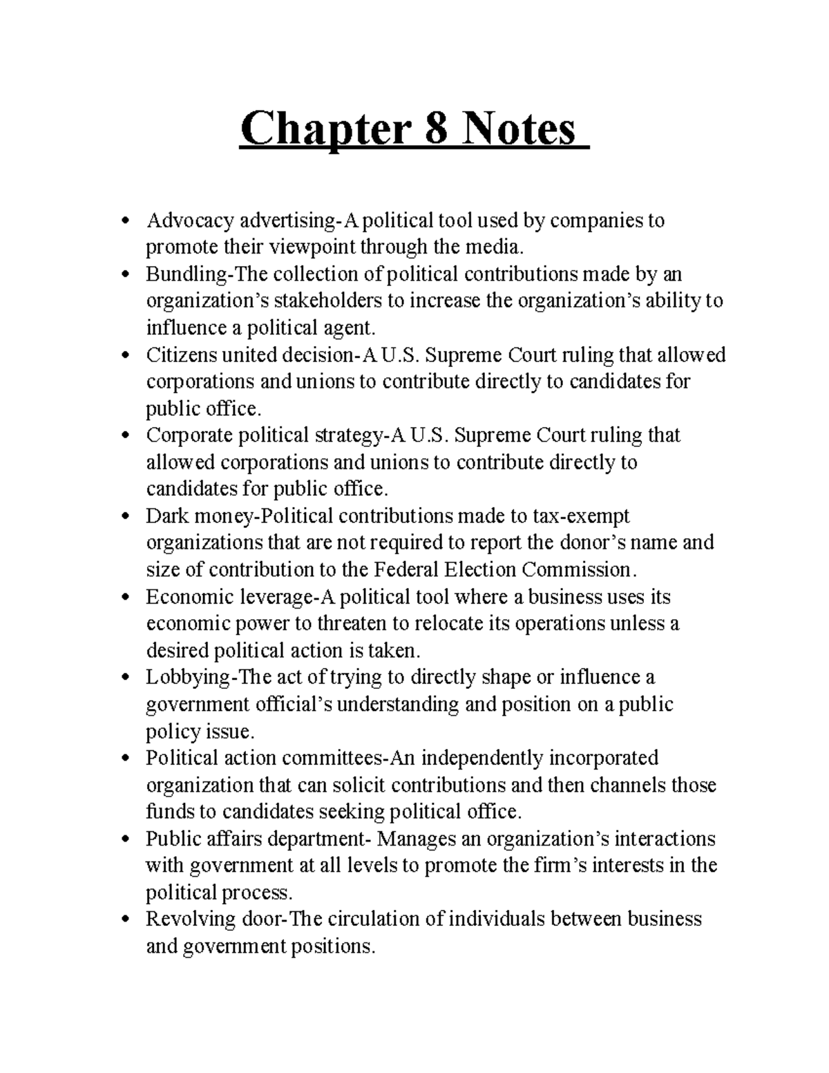 Chapter 8 -Business and Society - Chapter 8 Notes Advocacy advertising ...