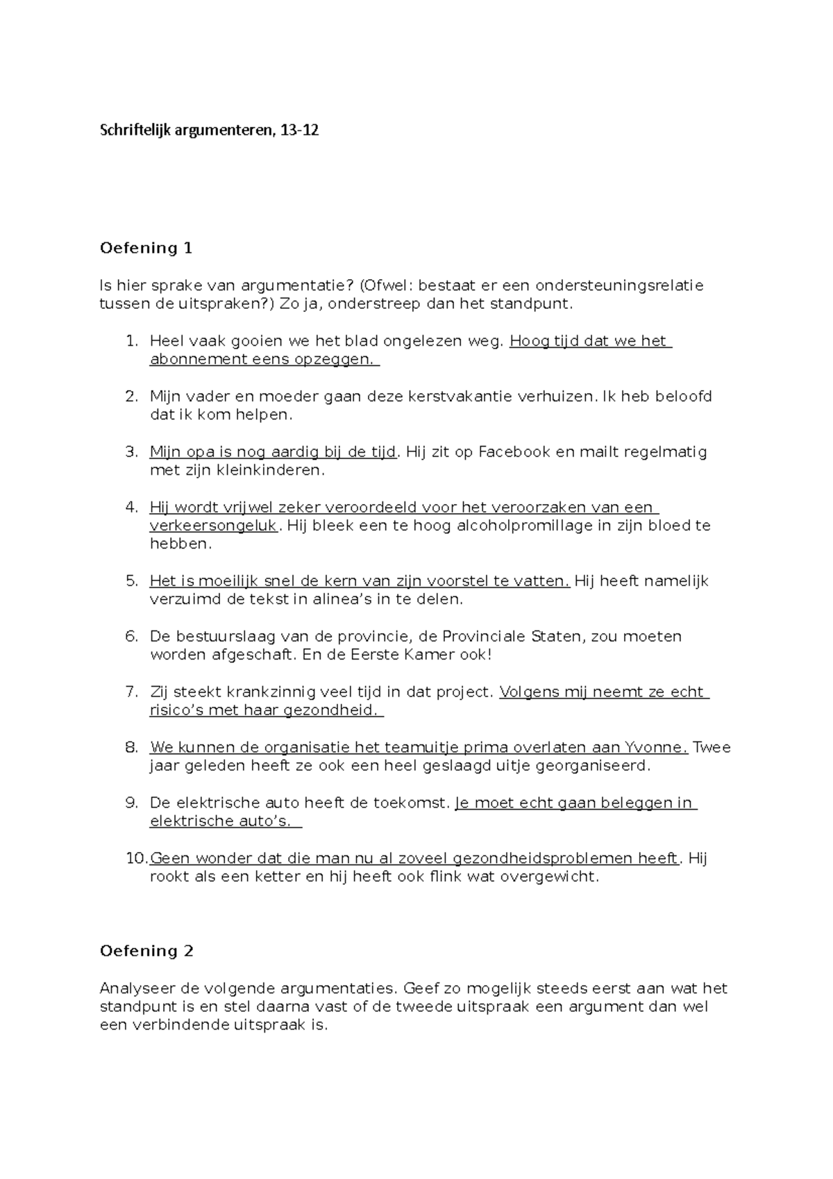 Schriftelijk argumenteren, 13-12 - Schriftelijk argumenteren, 13 ...