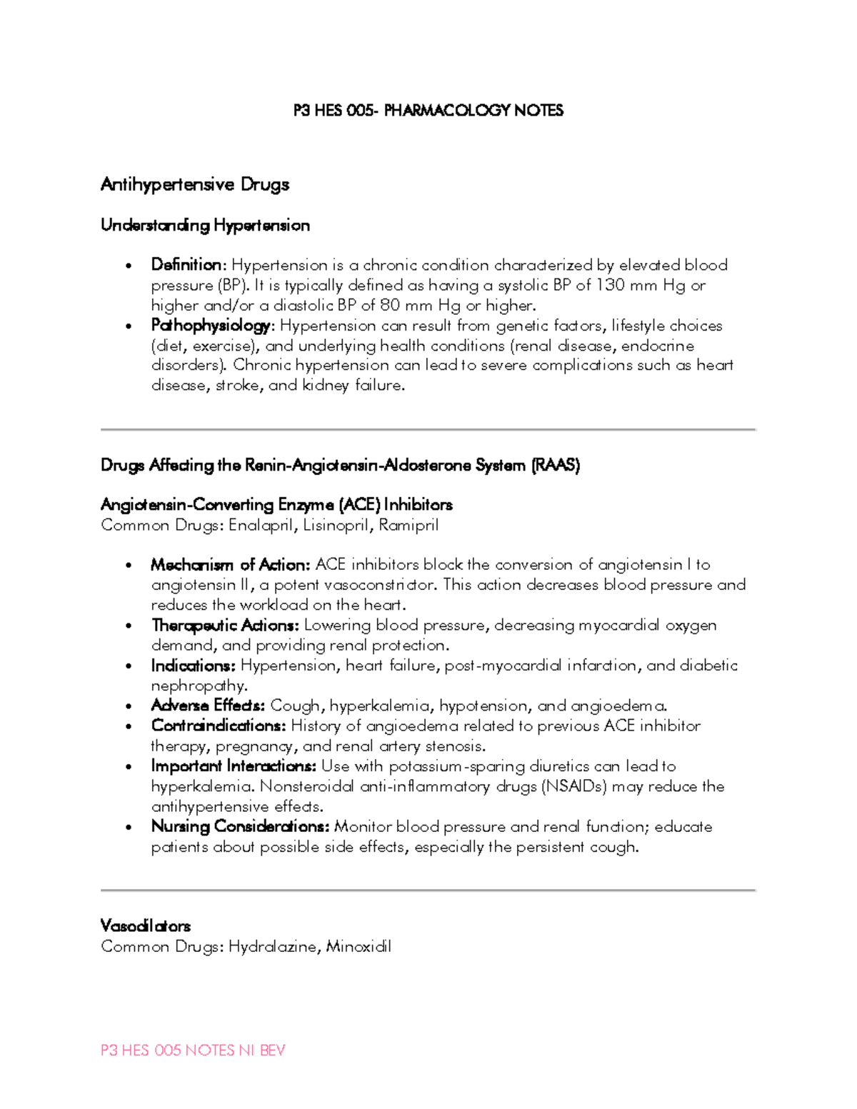 P3-Pharma-shits - Lecture notes for P3 Pharma - P3 HES 005 ...