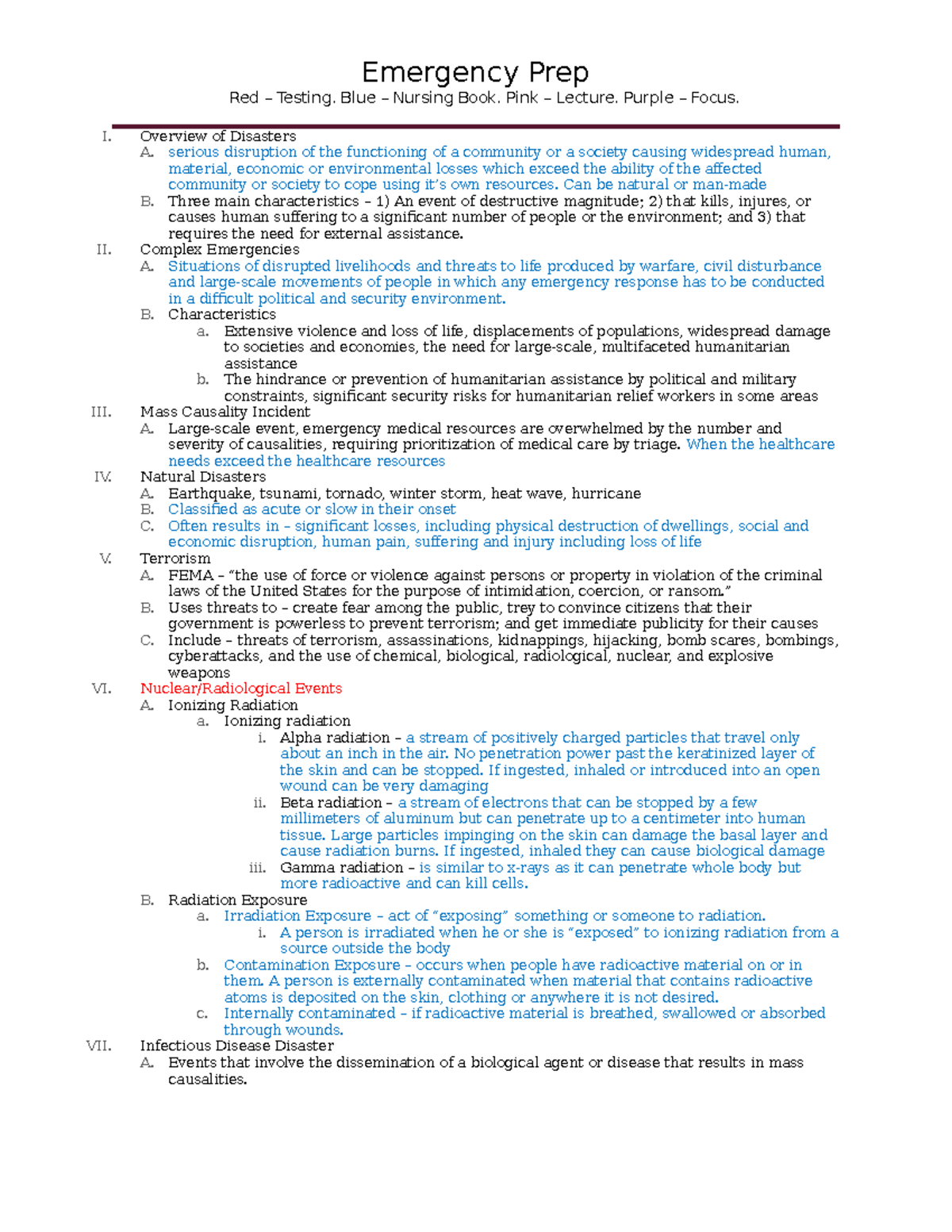 Emergency Prep - Lecture Notes and Book Notes - Emergency Prep Red ...