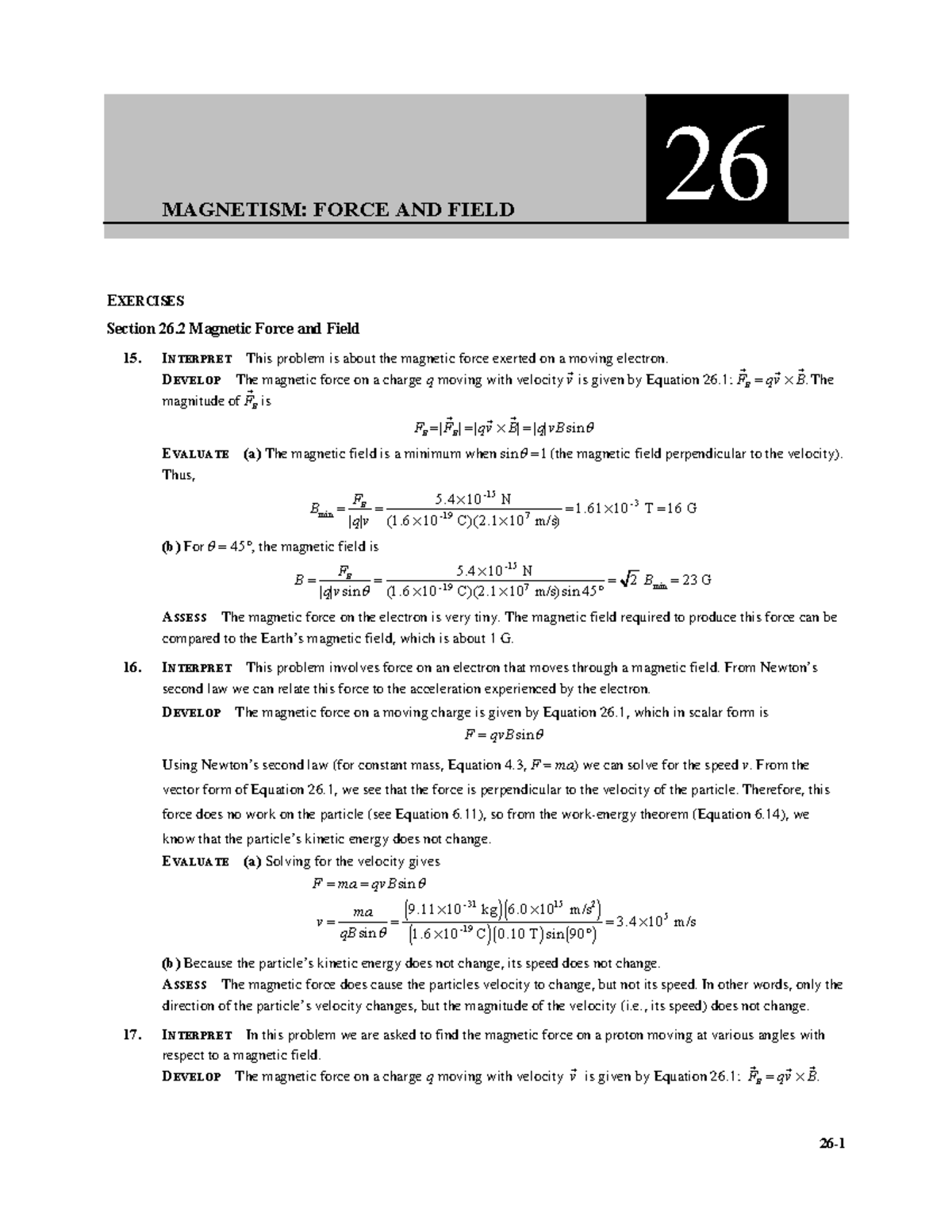 M26 WOLF57139 03 SE C26 - Solution manual - 26- MAGNETISM: FORCE AND ...
