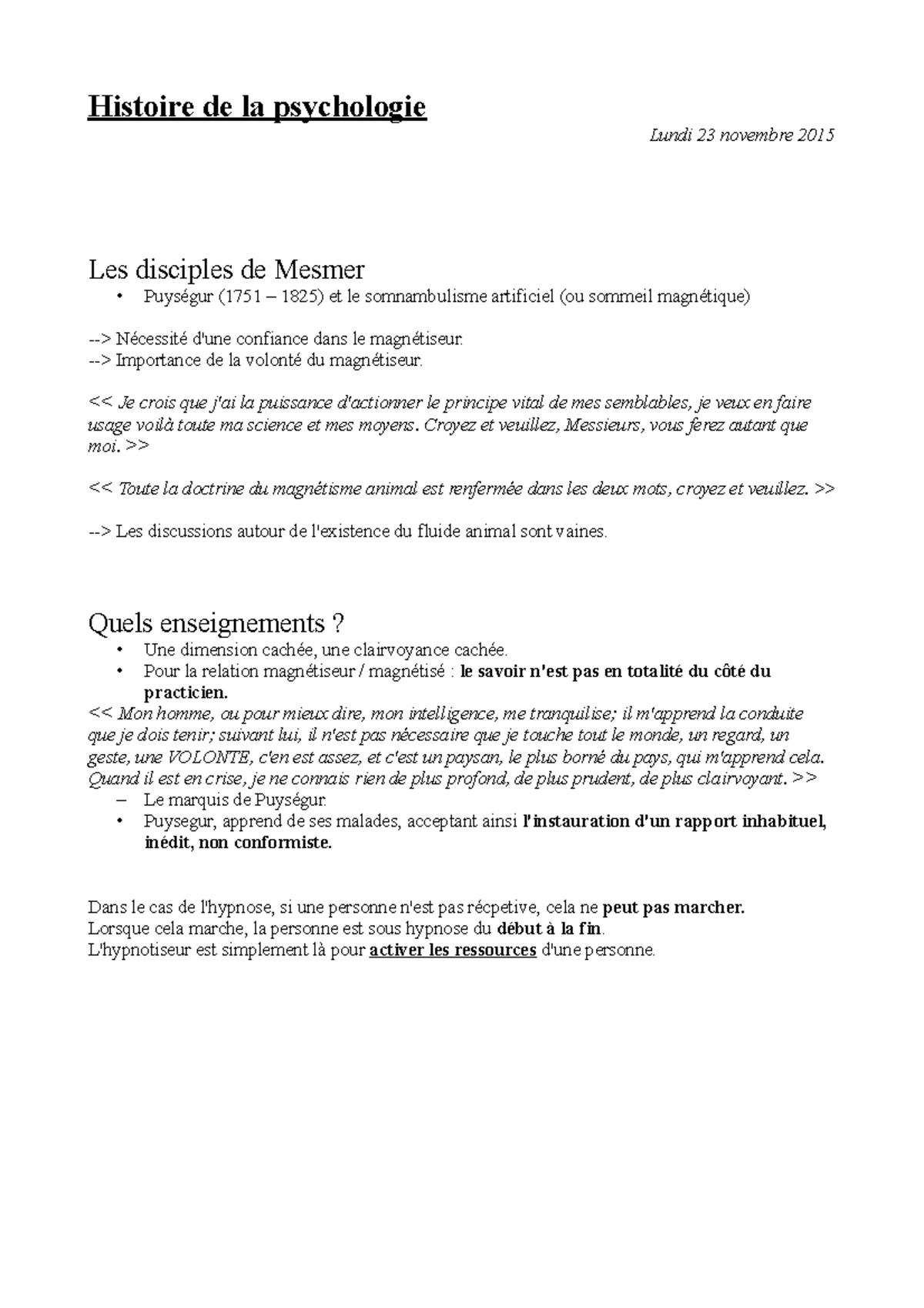 Histoire-de-la-psychologie-cours-n 6 - Histoire de la psychologie Lundi ...