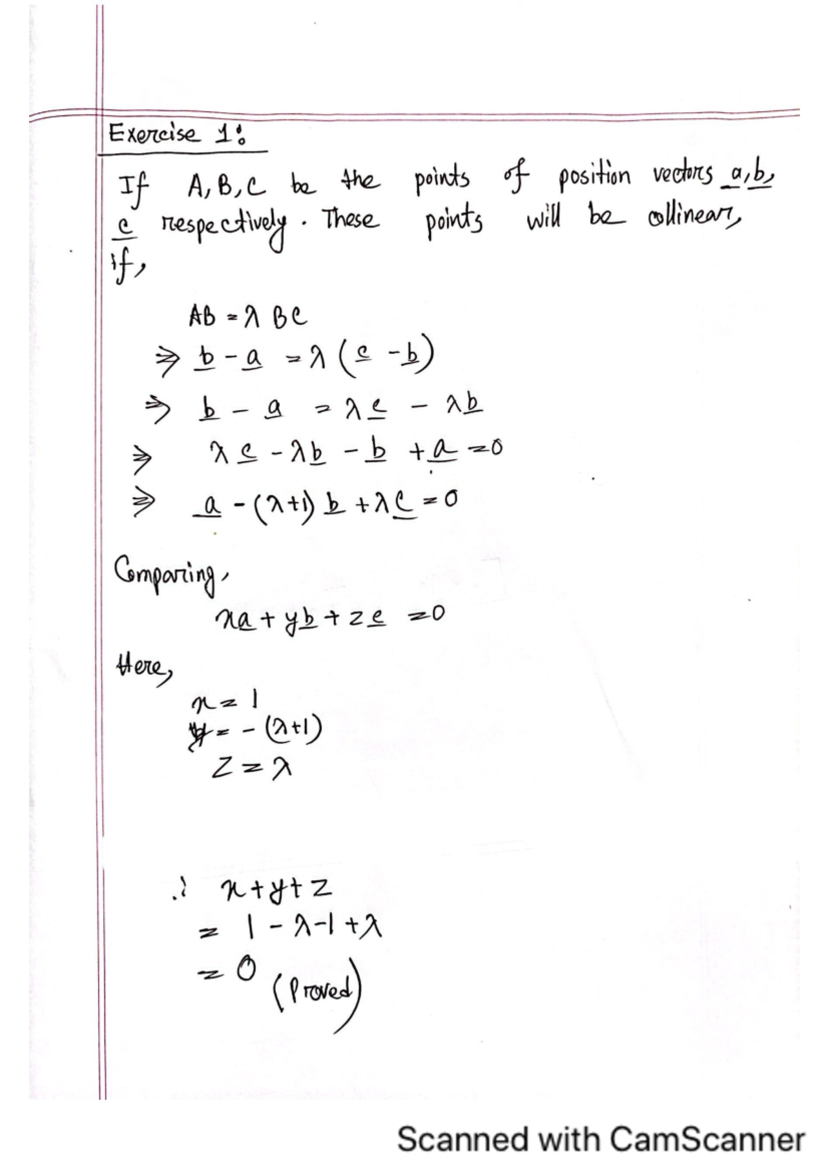 Lec 1 Exercise Problem Solution - Exercise 1: If A,B,C be the points of ...
