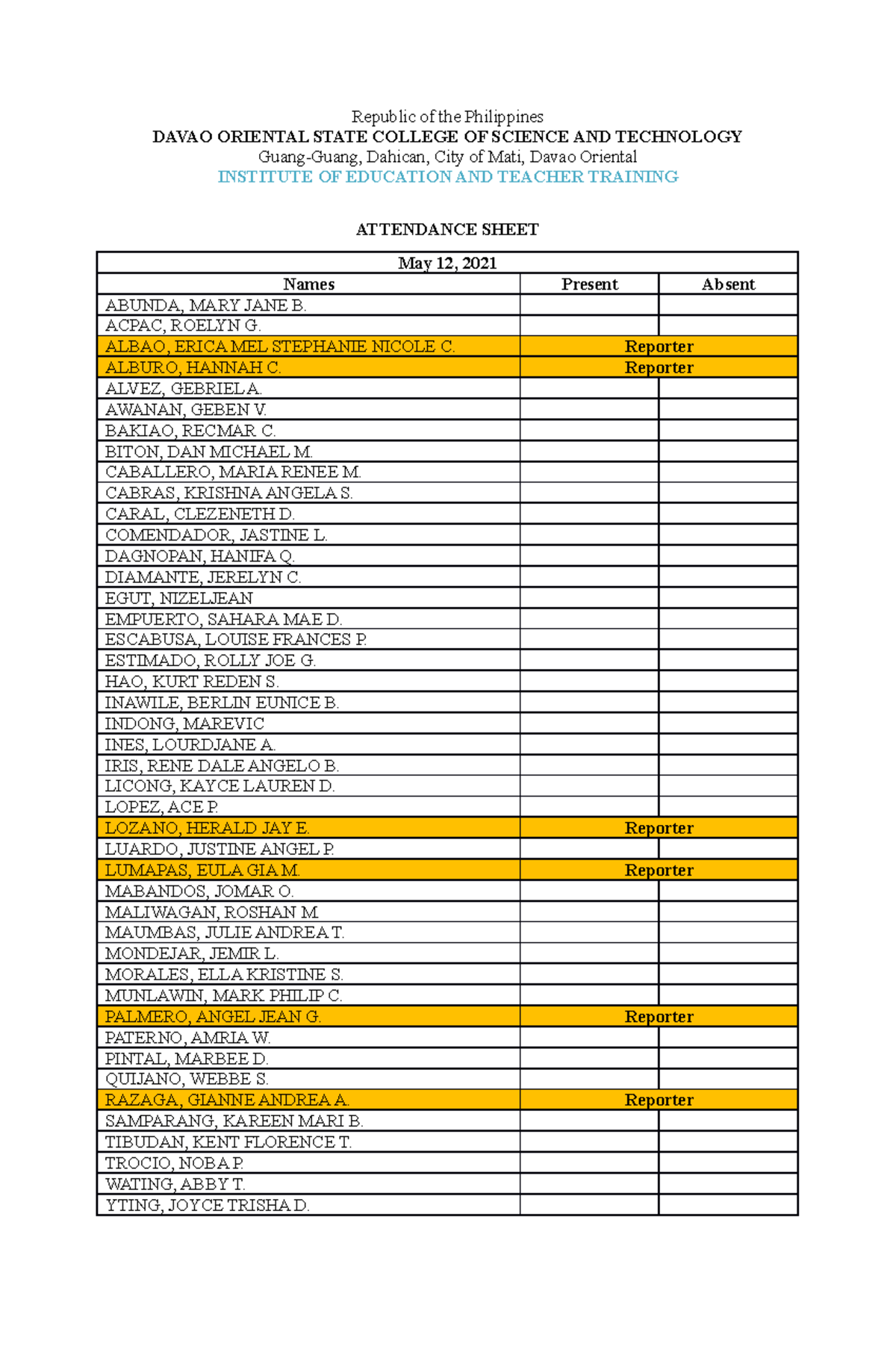 reporting-attendancesheet-republic-of-the-philippines-davao-oriental
