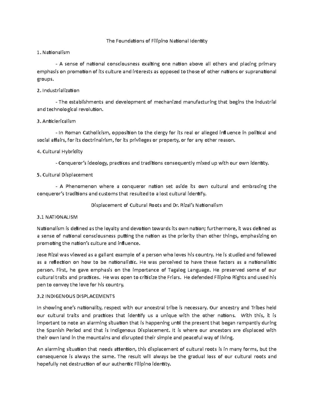 The Foundations of Filipino National Identity - The Foundations of ...