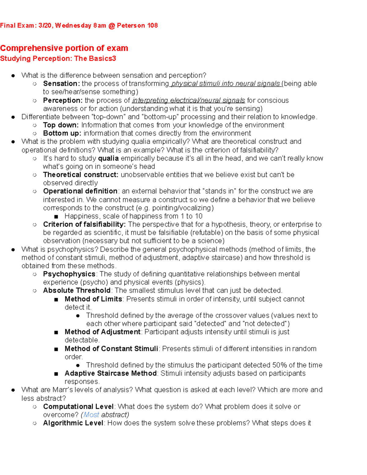 COGS 101A Finals Study Guide - Comprehensive portion of exam Studying ...