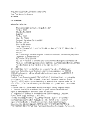 LATE Payments - LATE PAYMENTS Send to Creditor that furnished Late ...