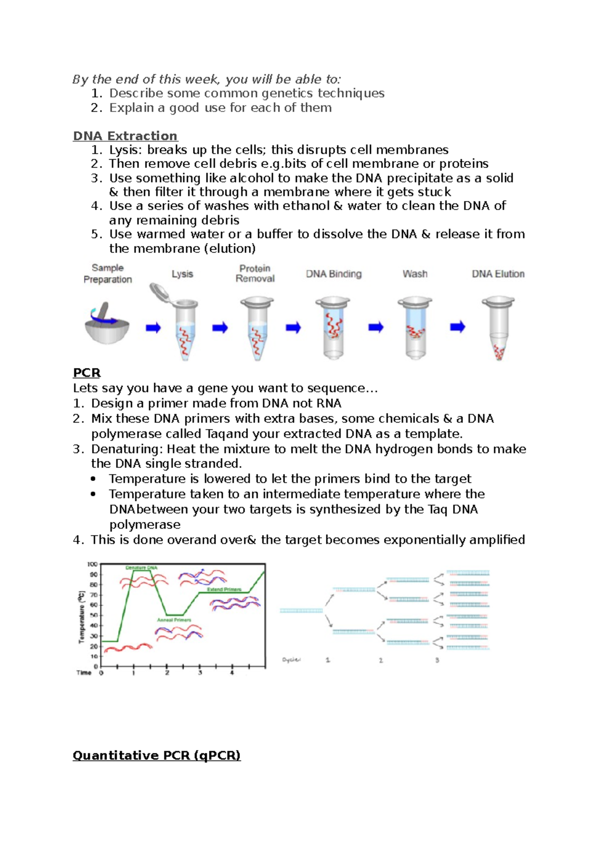 Week 12 Genetic techniques - By the end of this week, you will be able ...