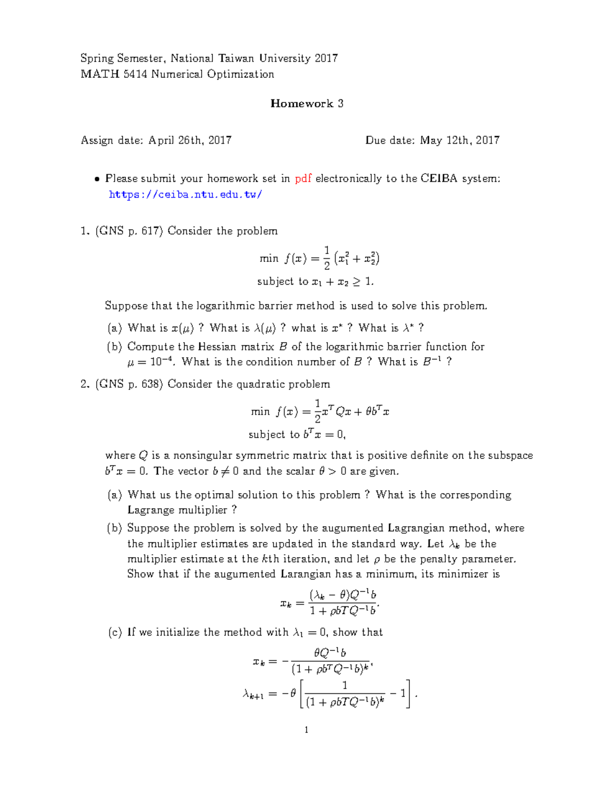 Nopt hw3 - MATH 5414 Numerical Optimization Homework 3 - Spring Semester, National Taiwan ...