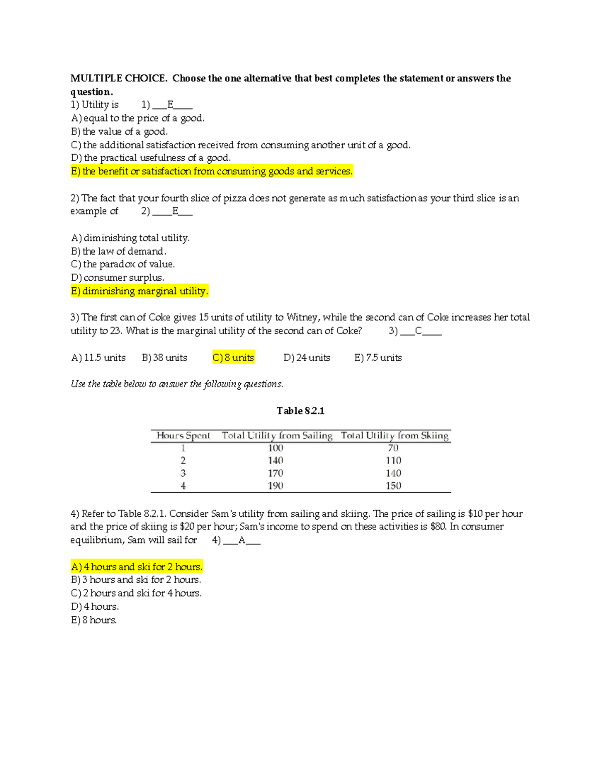 Chapter 8 MCQ Answers - MULTIPLE CHOICE. Choose the one alternative ...