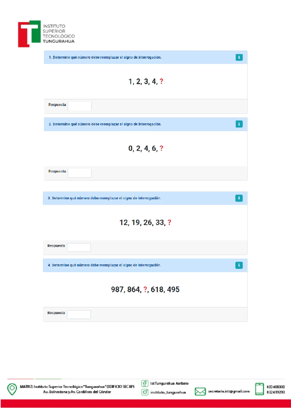 Razonamiento Numerico - RAZONAMIENTO NUMERICO Pregunta 1 de 150 Para ...