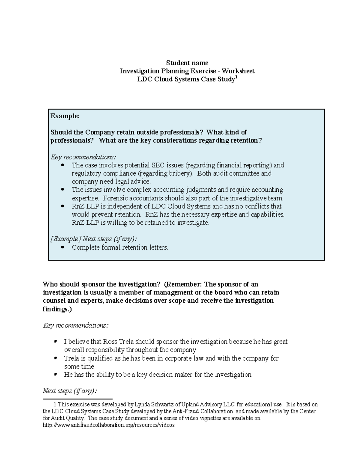 Investigation Planning Exercise - Worksheet - PH203 - Studocu