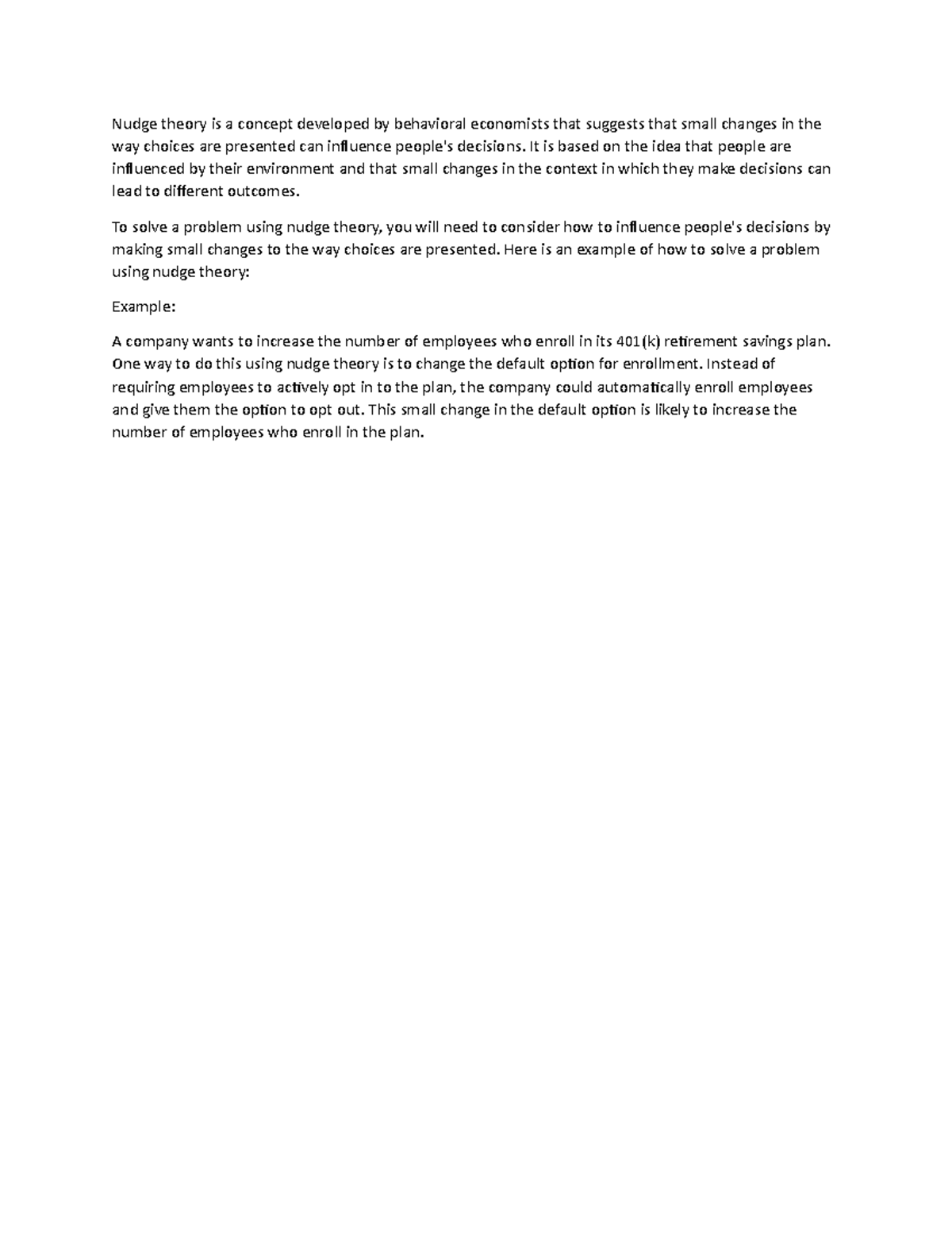 Behavioral 4 - what is nudge theory and how do you solve a problem with ...