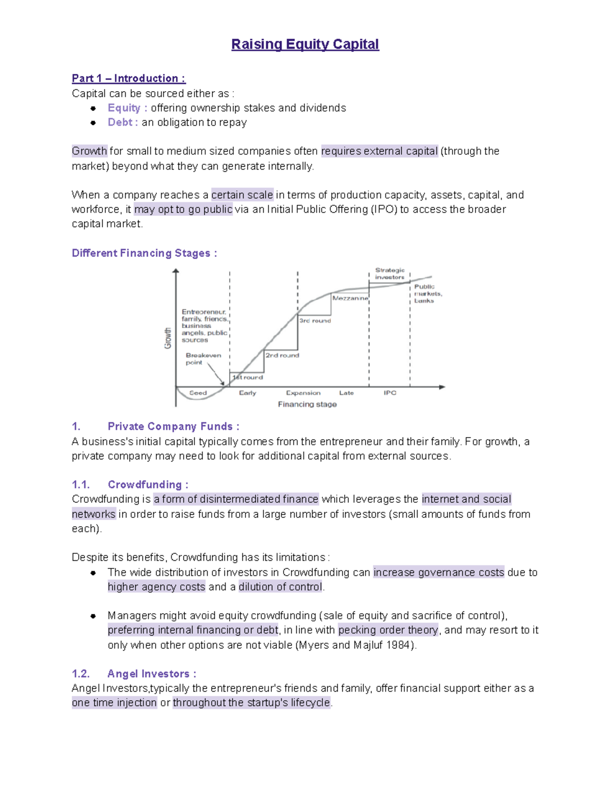 ACF Chapter 1 Raising Equity Capital - Part 1 – Introduction : Capital ...