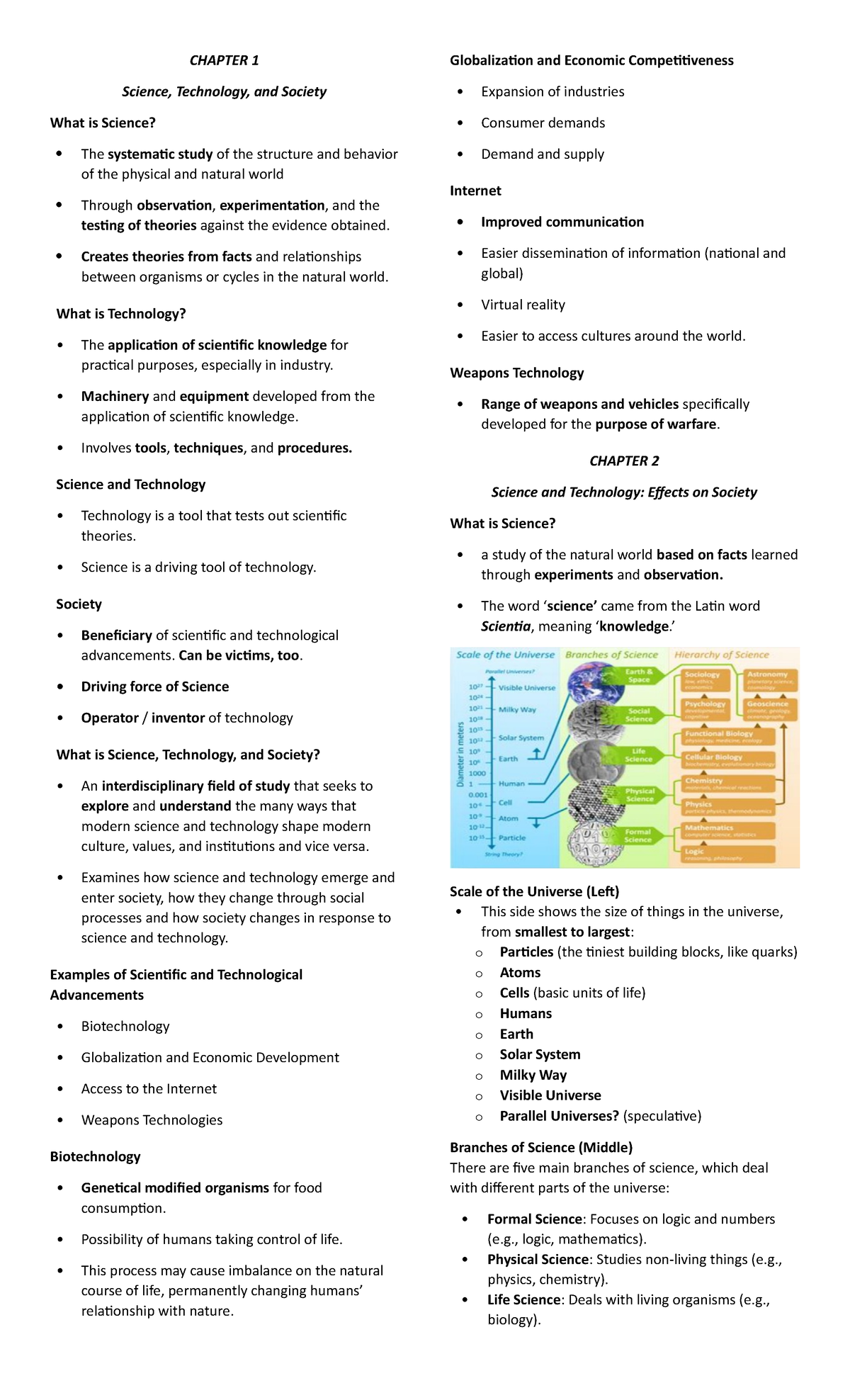 Reviewer for Quiz - CHAPTER 1 Science, Technology, and Society What is ...