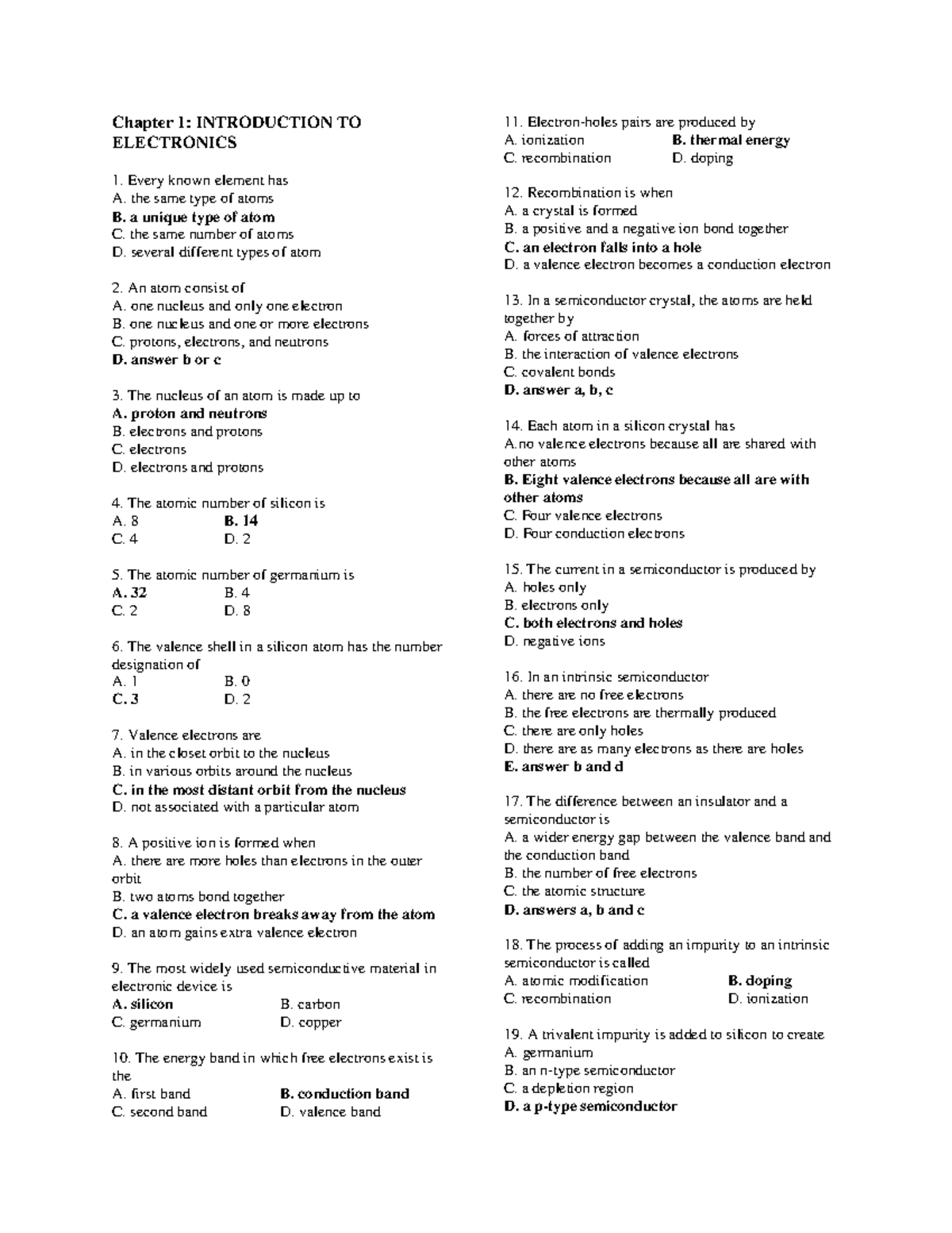 6001 Questions IN Electronics - NEW TOS (WITH Answer KEY) - Chapter 1 ...
