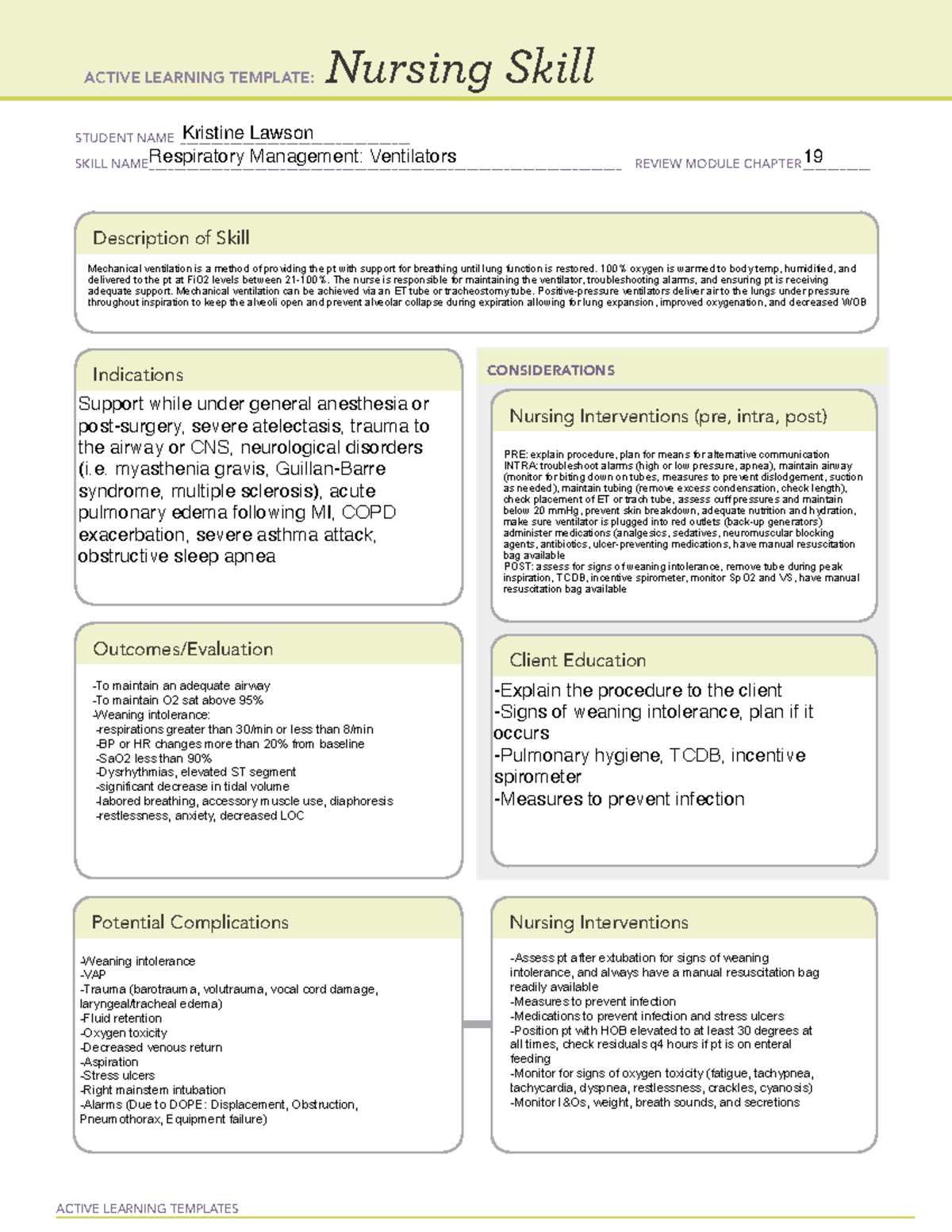 Respiratory therapy - 250 - ACTIVE LEARNING TEMPLATES Nursing Skill ...