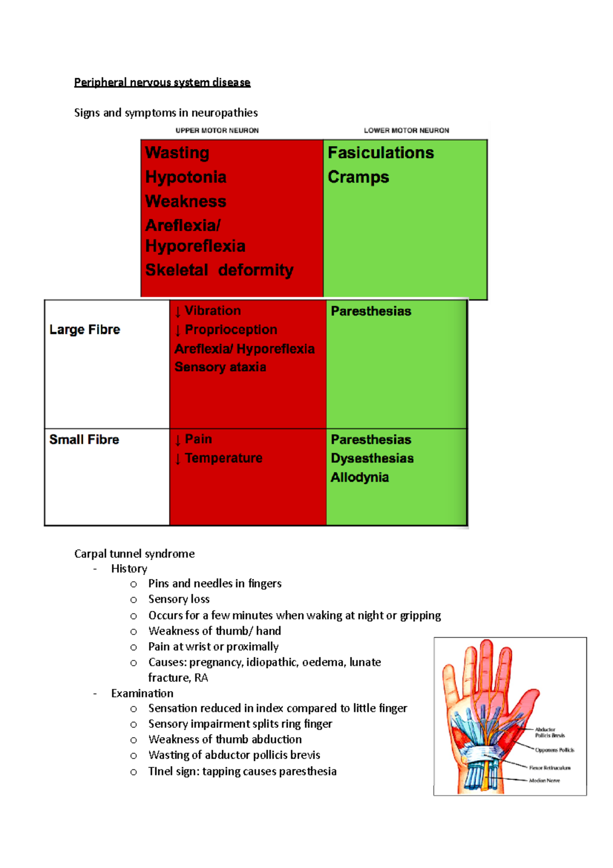 Peripheral nervous system disease - Studocu