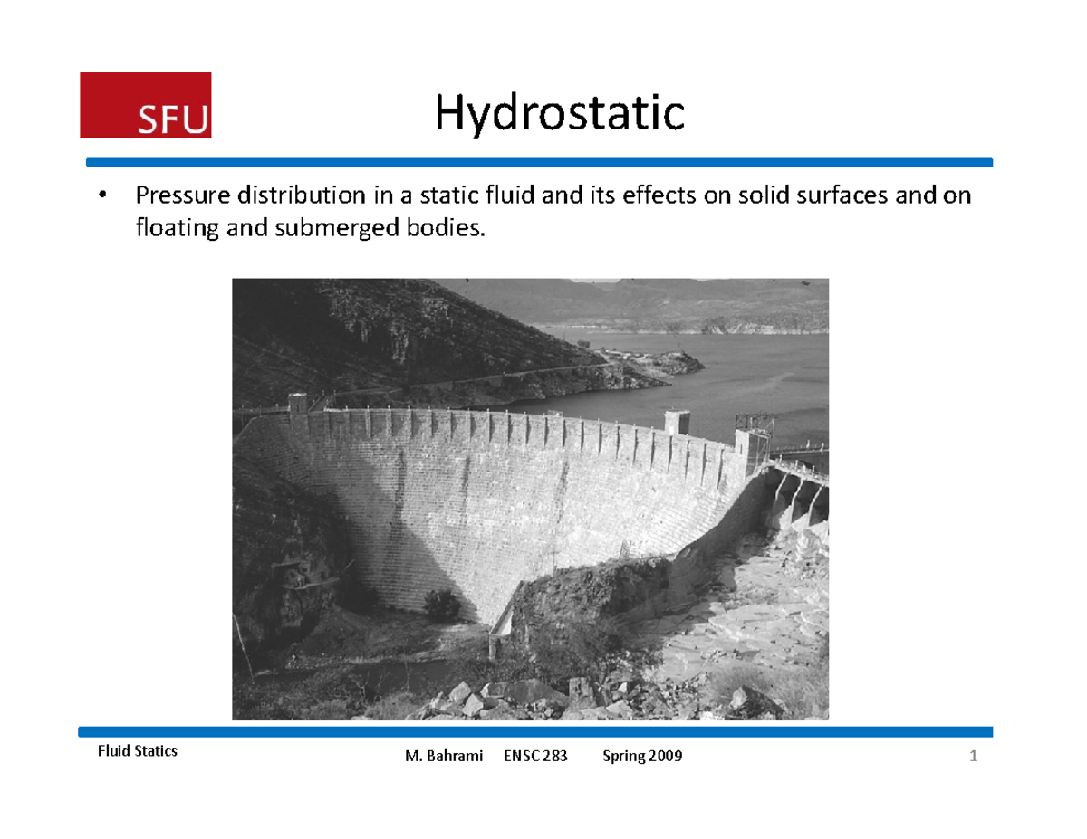 Fluid statics - structural engineering notes. steelwork - Hydrostatic ï ...