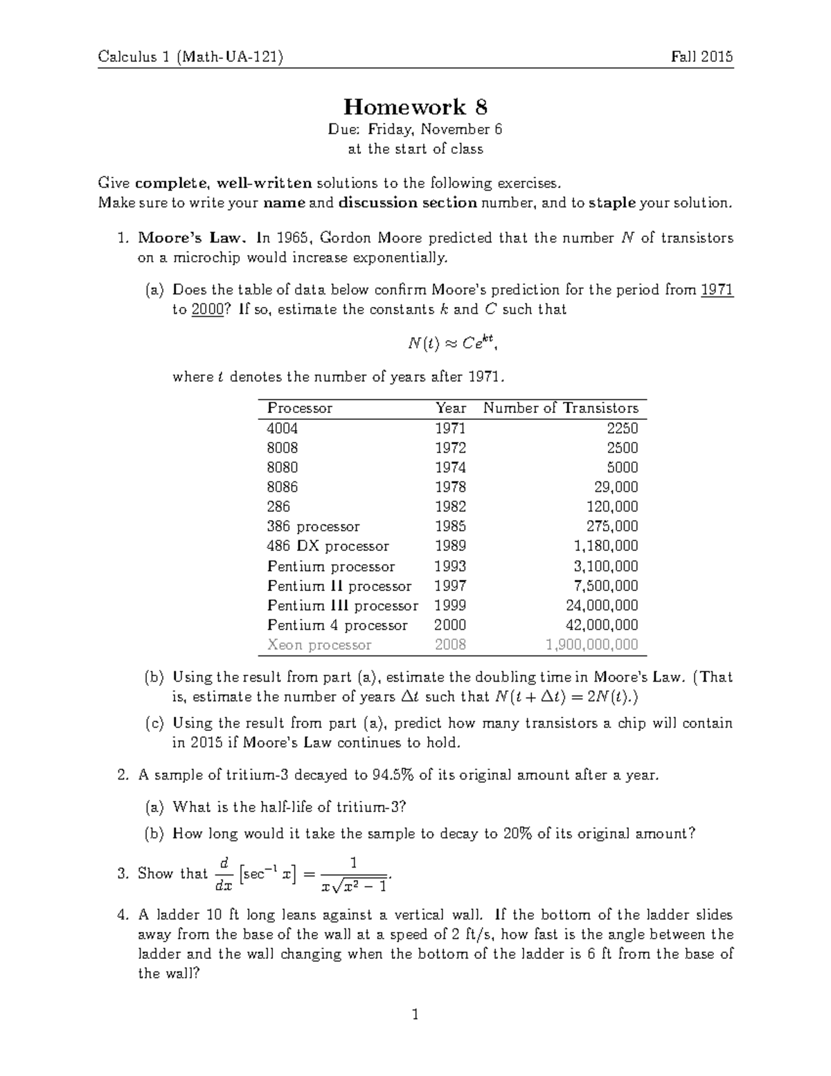 Homework 8 - Calculus 1 (Math-UA-121) Fall 2015 Homework 8 Due: Friday ...