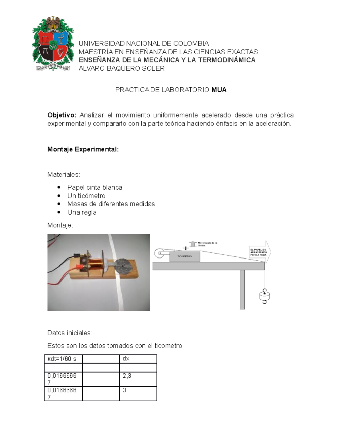 313931655- Laboratorio- Ticómetro - UNIVERSIDAD NACIONAL DE COLOMBIA EN ...