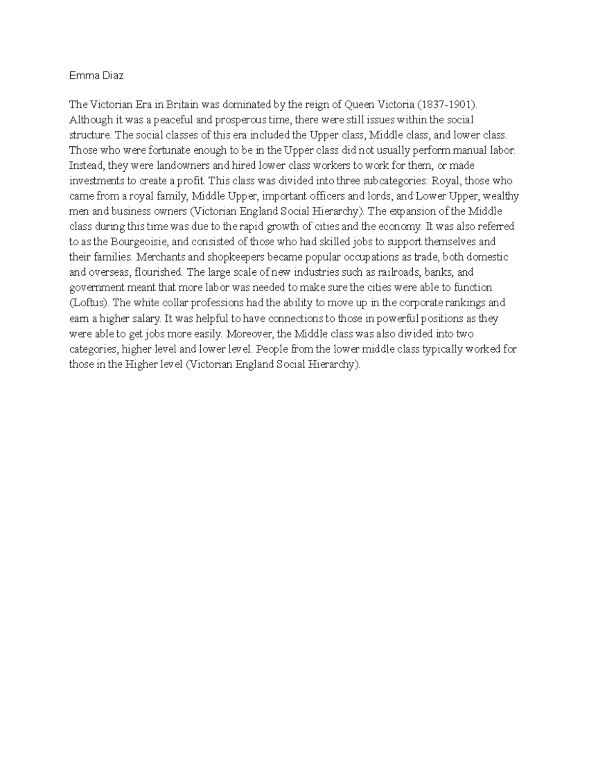 English paragraph on the Victorian england - Emma Diaz The Victorian ...