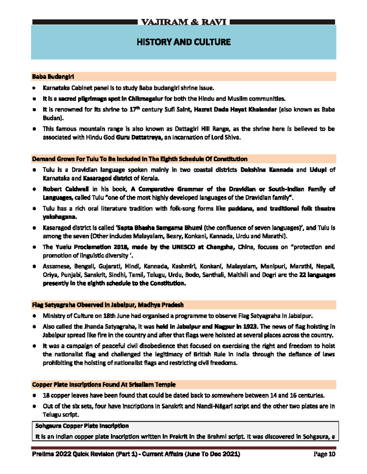 Current affairs quick rivision History and Culture - botany - Studocu