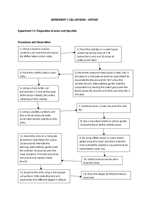 Lab report biology SB015 - NAME: MATRIC NO: PRACTICUM CLASS: TITLE ...
