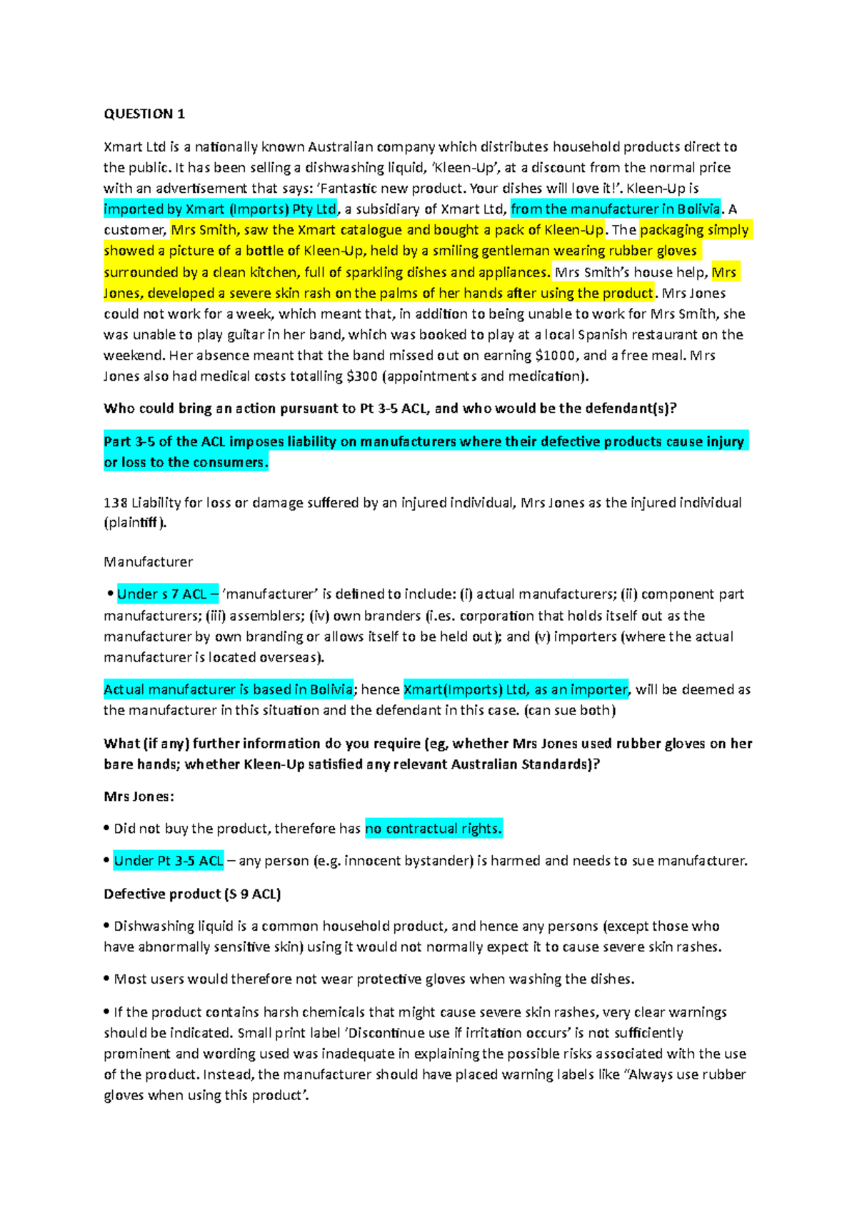 Final EXAM Questions Reviewer ACL - QUESTION 1 Xmart Ltd is a ...