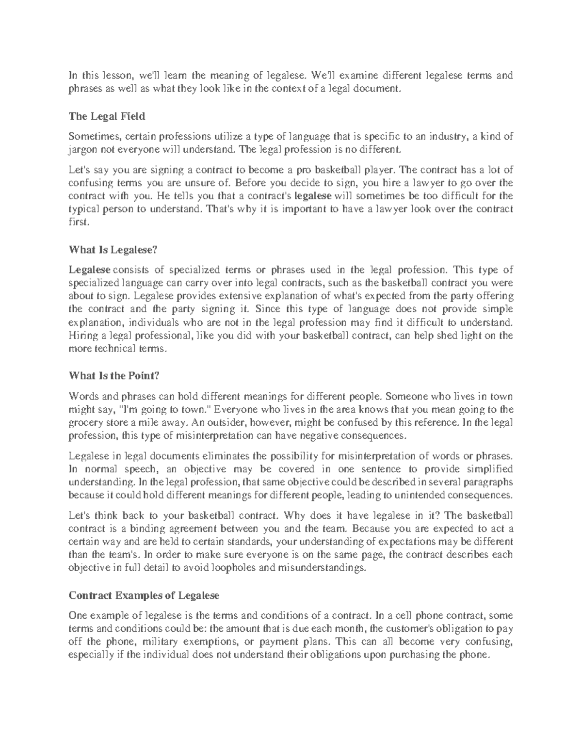 Legalise notes. This document describes some words that are used in the ...